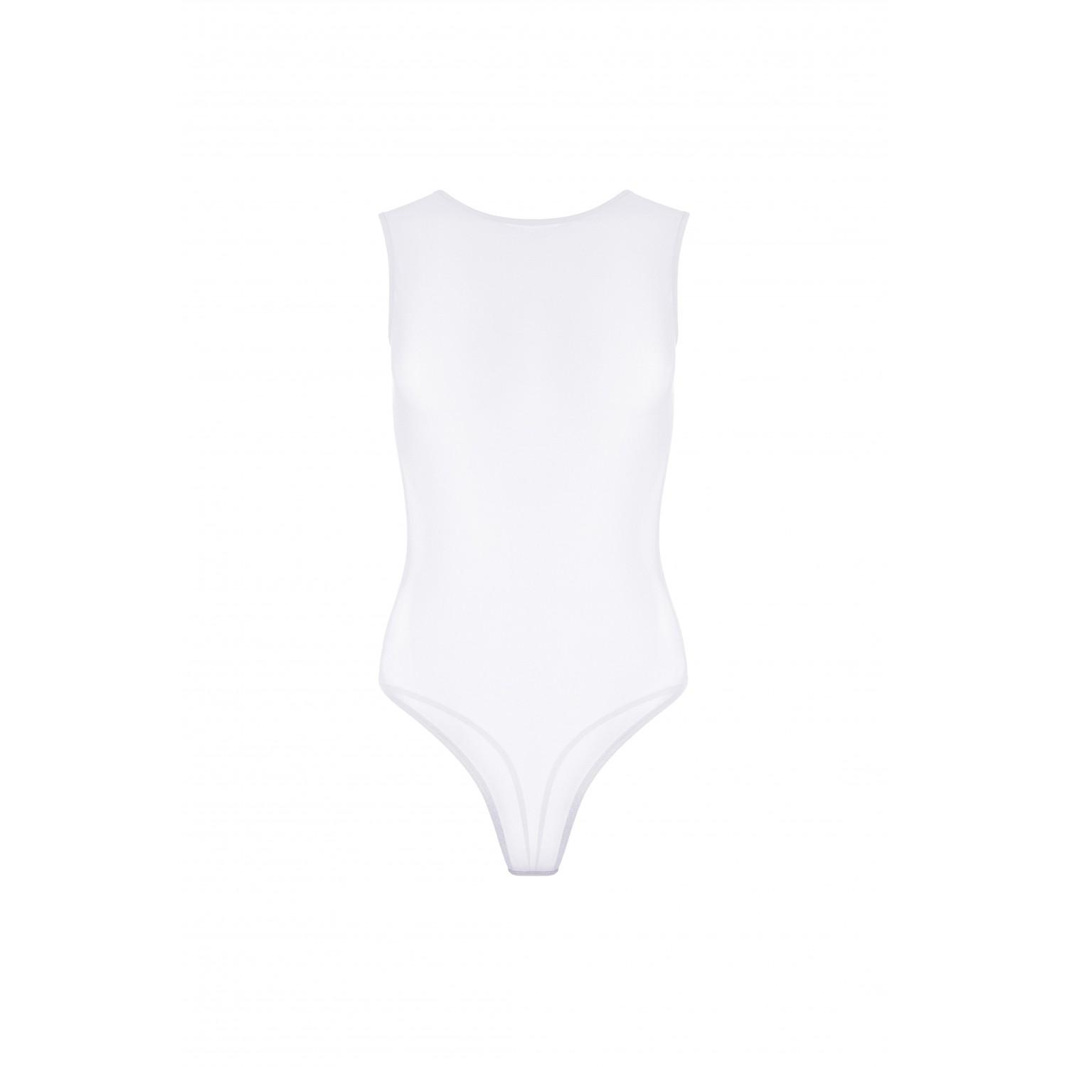 White sheer mesh bodysuit